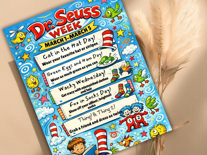Editable Dr. Seuss Template | School Reading Flyer | Printable ...