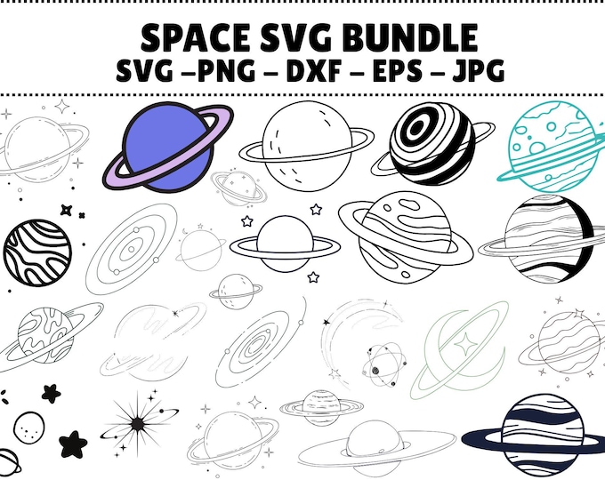 Outer Space SVG Clipart: Planets, Astronauts, Rockets (PNG) - Etsy Canada