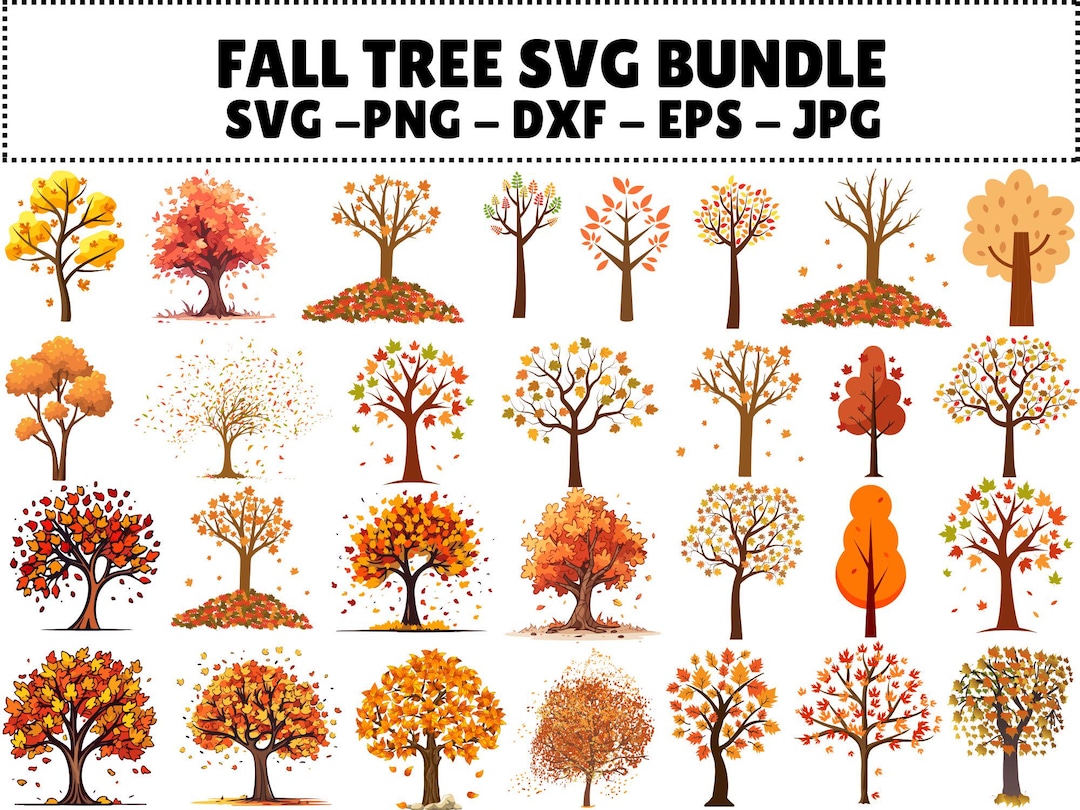 Fall Tree SVG Bundle: Autumn Leaves Clipart (digital Download) - Etsy