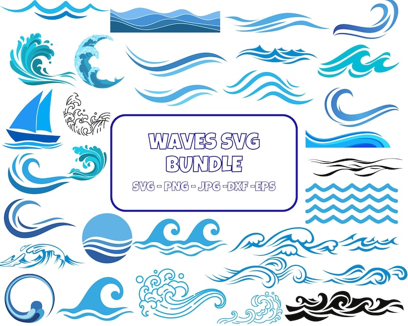 Ocean Wave SVG Bundle, Summer Clip Art (digital Download) - Etsy