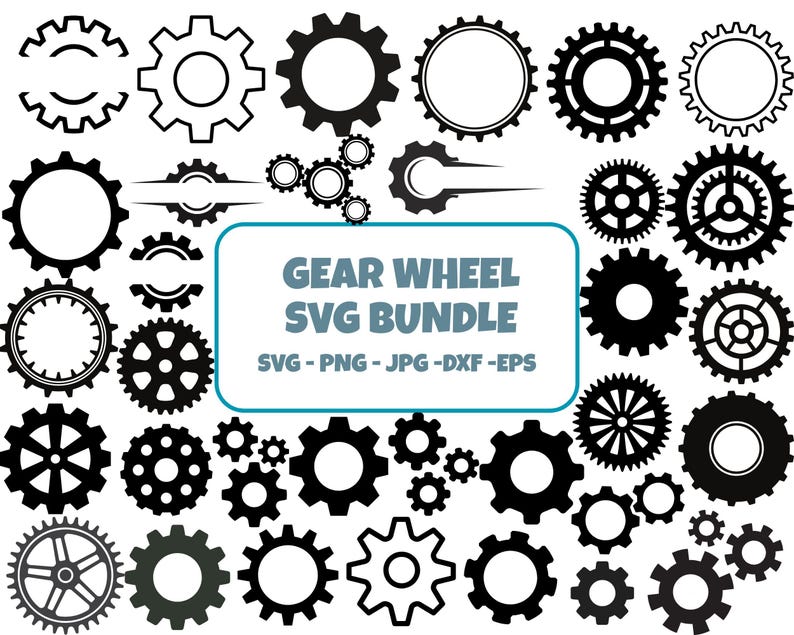 Gears SVG Bundle: Steampunk Cogs, PNG, Clipart (digital Download) - Etsy