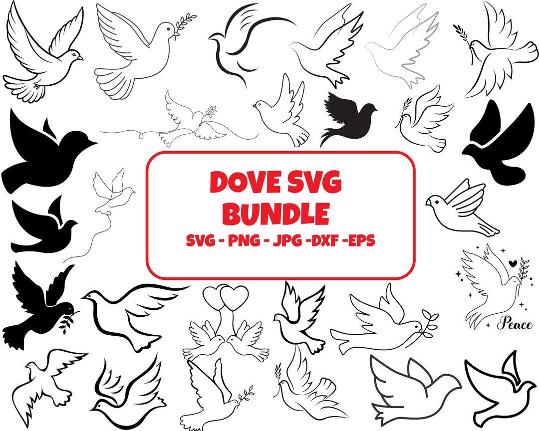 Dove SVG Bundle: Pigeon Clipart, Wedding Doves (digital Files) - Etsy