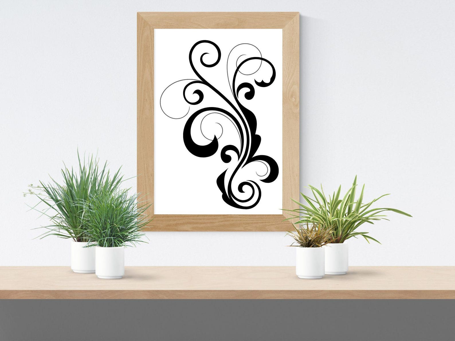 Filigree Scroll SVG: Laser Engraving Design, Flourish Border (digital ...
