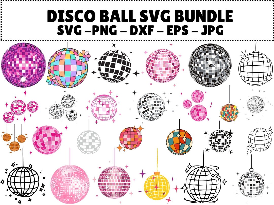 Disco Ball SVG Bundle: Retro Groovy Clipart (digital Files) - Etsy