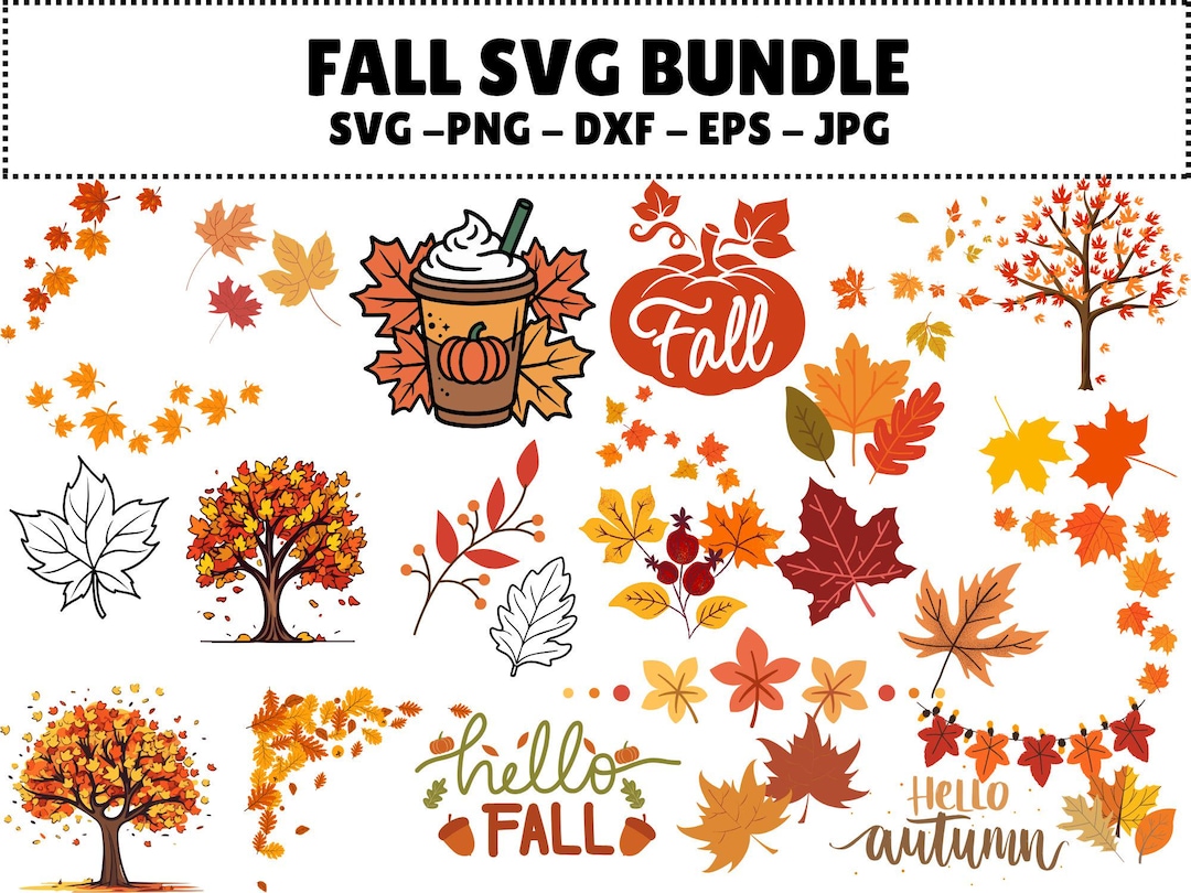 Fall Leaves SVG Bundle: Autumn Clip Art, Cut Files (digital Download ...