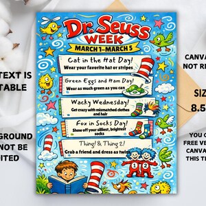 Editable Dr. Seuss Template | School Reading Flyer | Printable ...