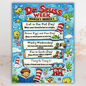 Editable Dr. Seuss Template | School Reading Flyer | Printable ...