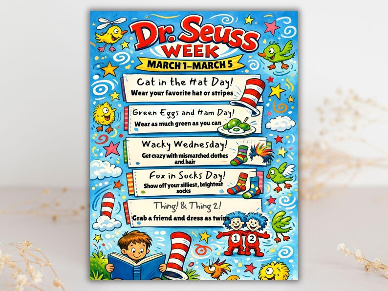 Editable Dr. Seuss Template | School Reading Flyer | Printable ...