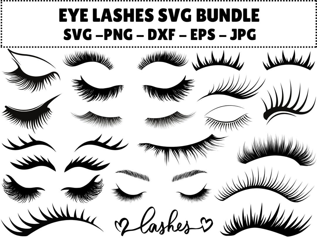 Eyelashes SVG Bundle: Lashes Quotes, Brows, Lash Life (cut File) - Etsy ...