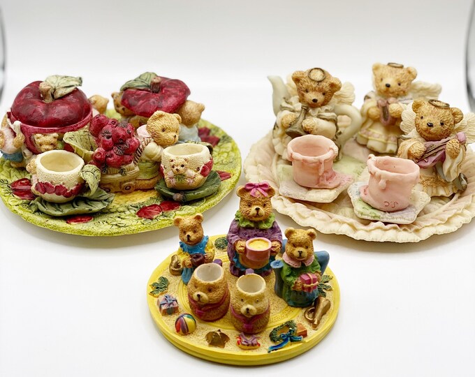Mini 1990's Era Resin Bear Themed Tea Sets 3 Sets - Etsy