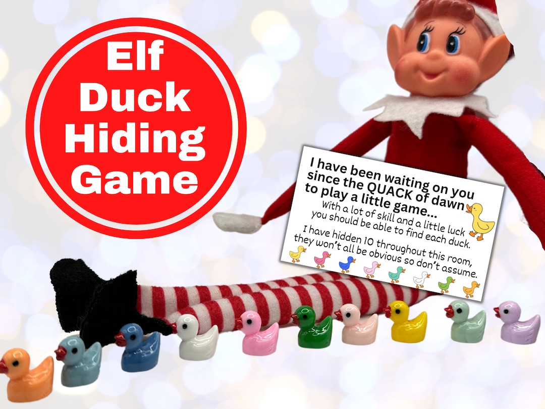 Christmas Elf Duck Hiding Game Prop Scene Setup With Instruction Card ...
