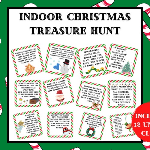 Indoor Christmas Treasure Hunt丨christmas Scavenger Hunt - Etsy