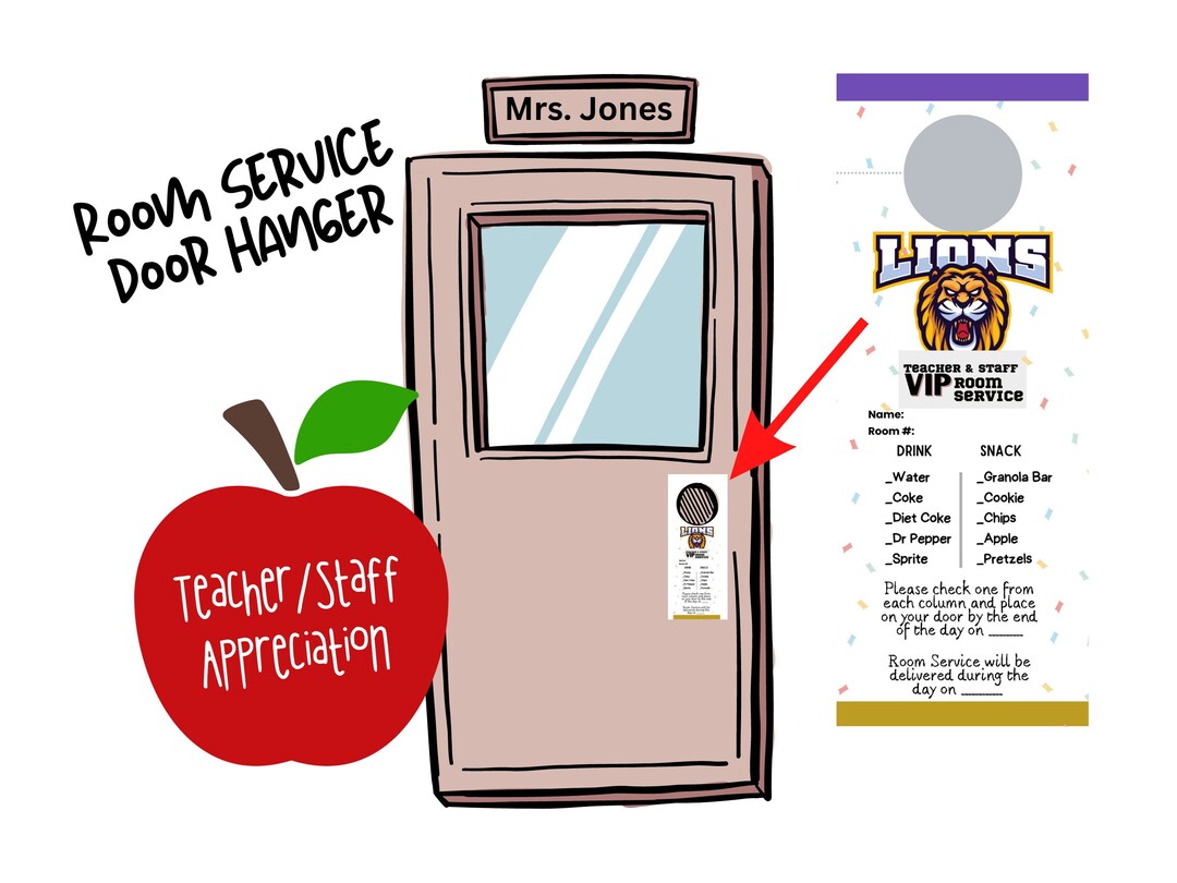 Teacher Appreciation-staff Appreciation-printable/editable Room Service ...