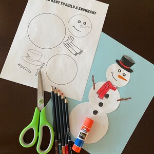 Snowman Printable Kid's Craft, Indoor Preschool Activity, Kid's ...