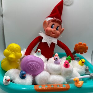 Christmas Elf Bathing Ducks in a Tub Prop Scene - Etsy