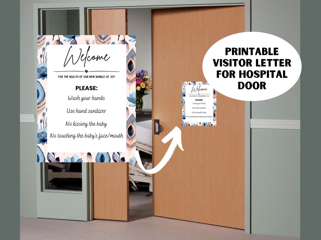 New Baby Visitors Sign for Hospital Door Rules for Visiting New Baby ...