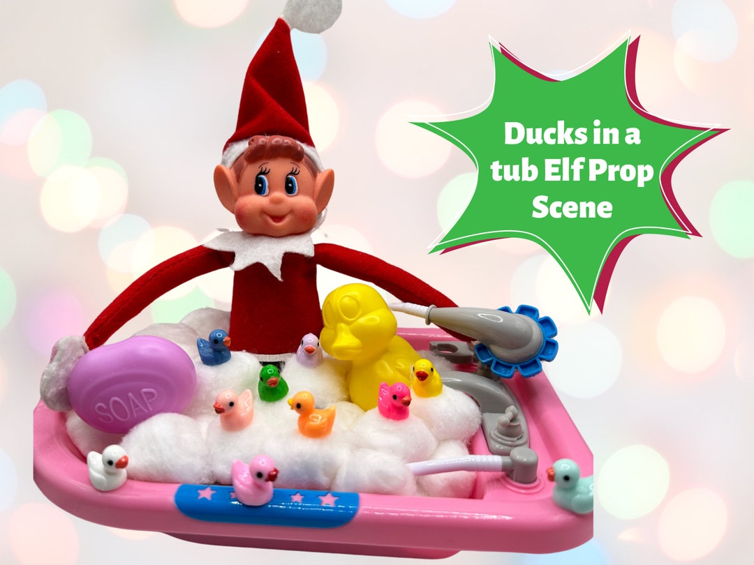 Christmas Elf Bathing Ducks in a Tub Prop Scene - Etsy