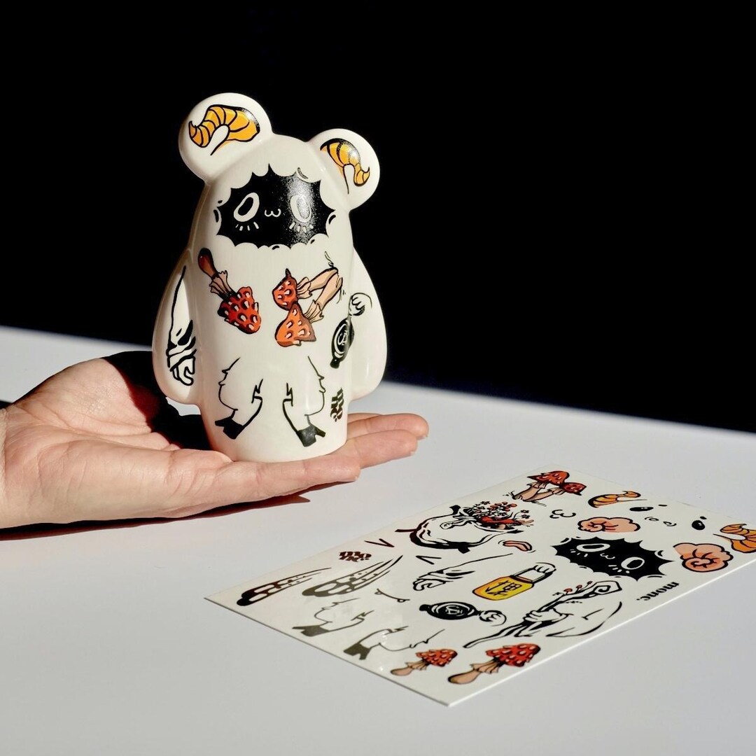 DIY Ceramic Figurine Kit: Paint Your Own Art Buddy With Tattoos - Etsy
