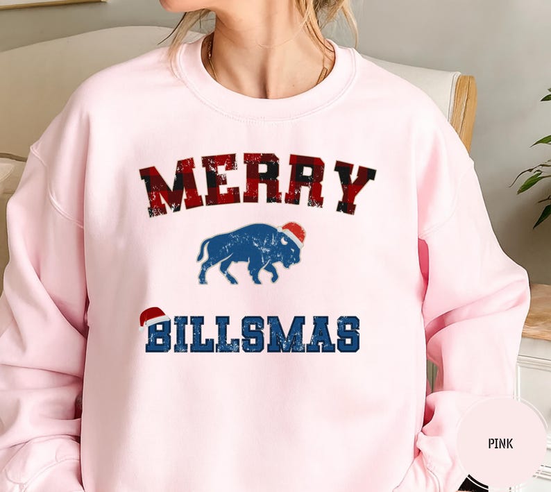 Merry Billmas Sweater, Christmas Buffalo Football Sweatshirt, Buffalo ...