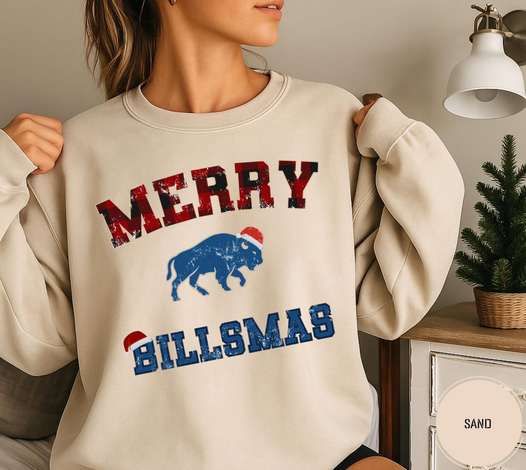 Merry Billmas Sweater, Christmas Buffalo Football Sweatshirt, Buffalo ...