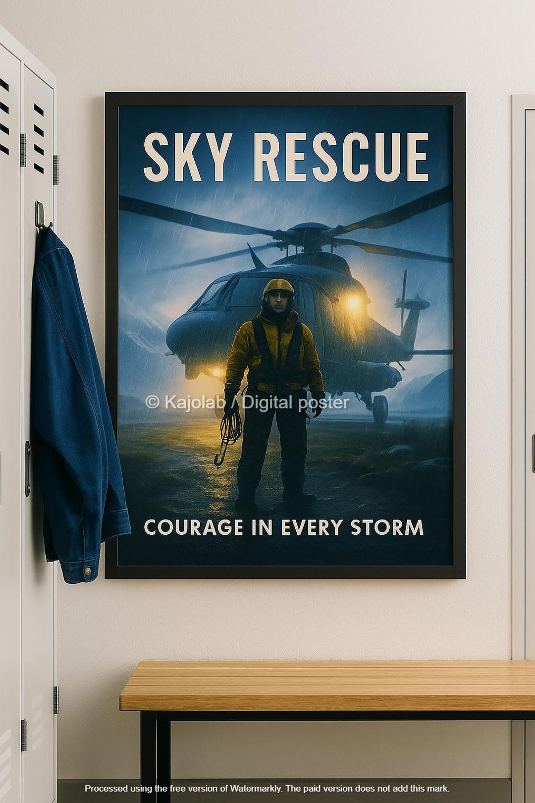 Sky Rescue Poster, Tactical Wall Art, Rescue Helicopter, Heroic Poster ...