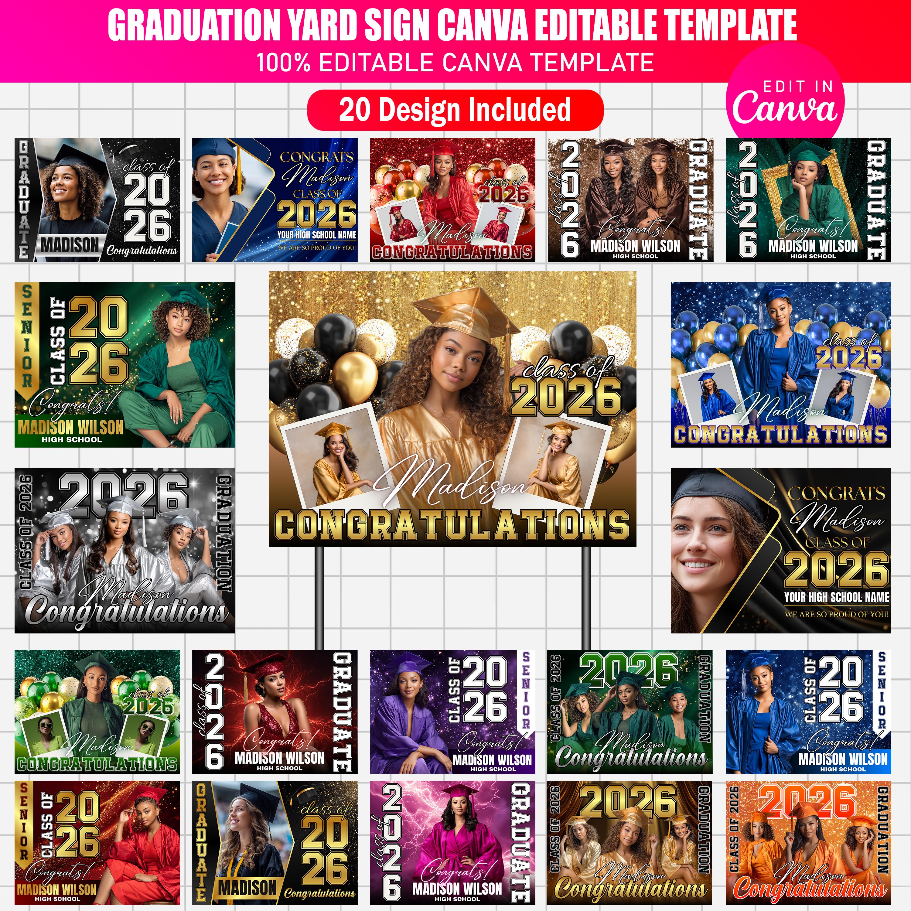 20x Senior Graduation Yard Sign Mega Bundle | Elite Milestone ...