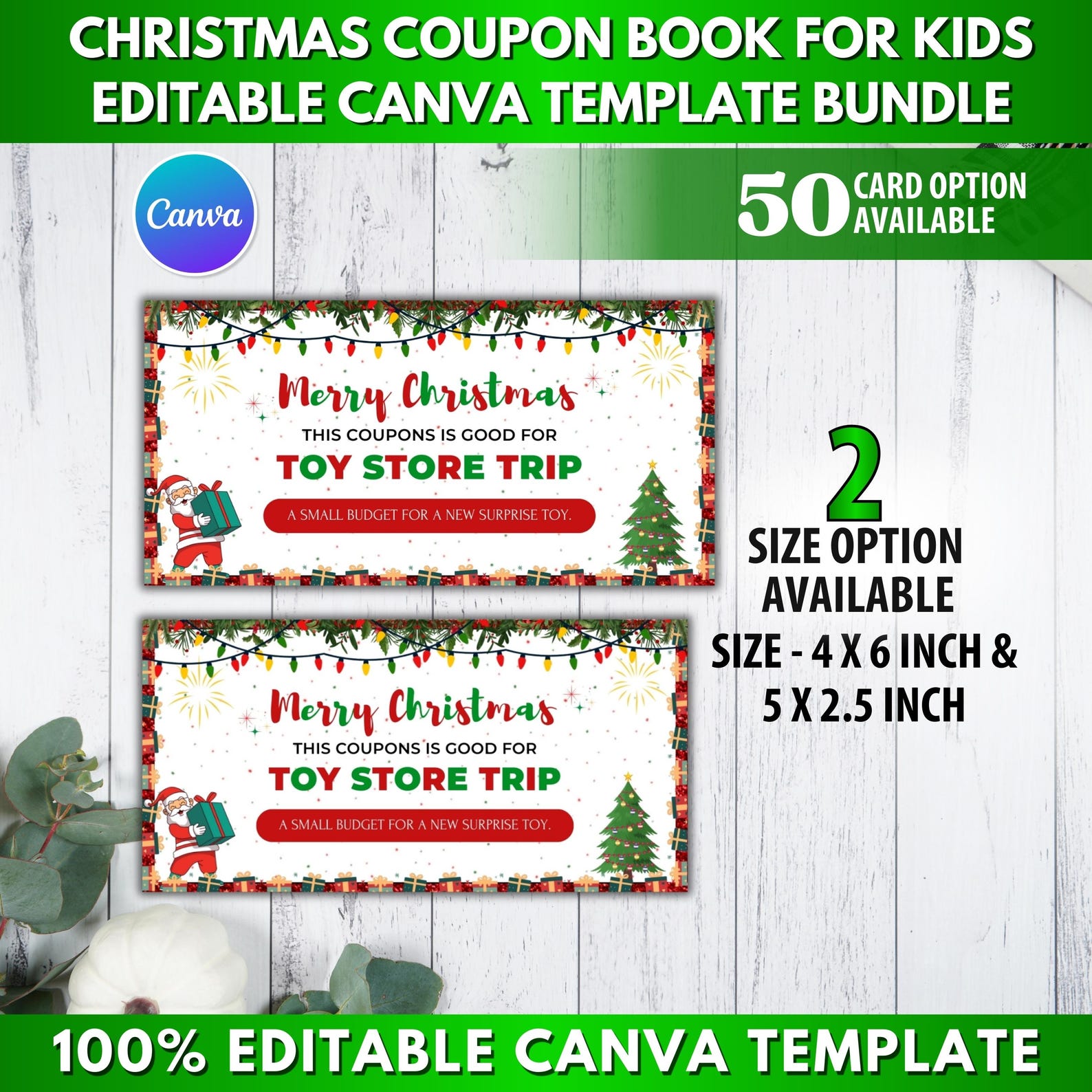 Personalized Coupon Book for Kids | Canva Christmas Voucher for Him or ...
