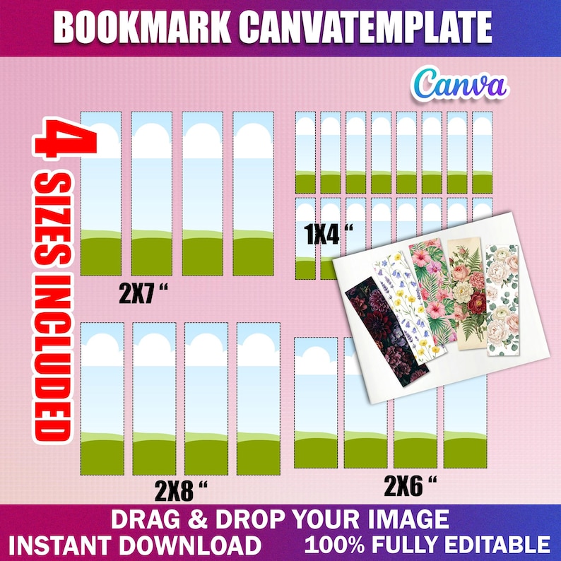 Canva Bookmark Template | Design Your Own Bookmarks | Bookmarks ...