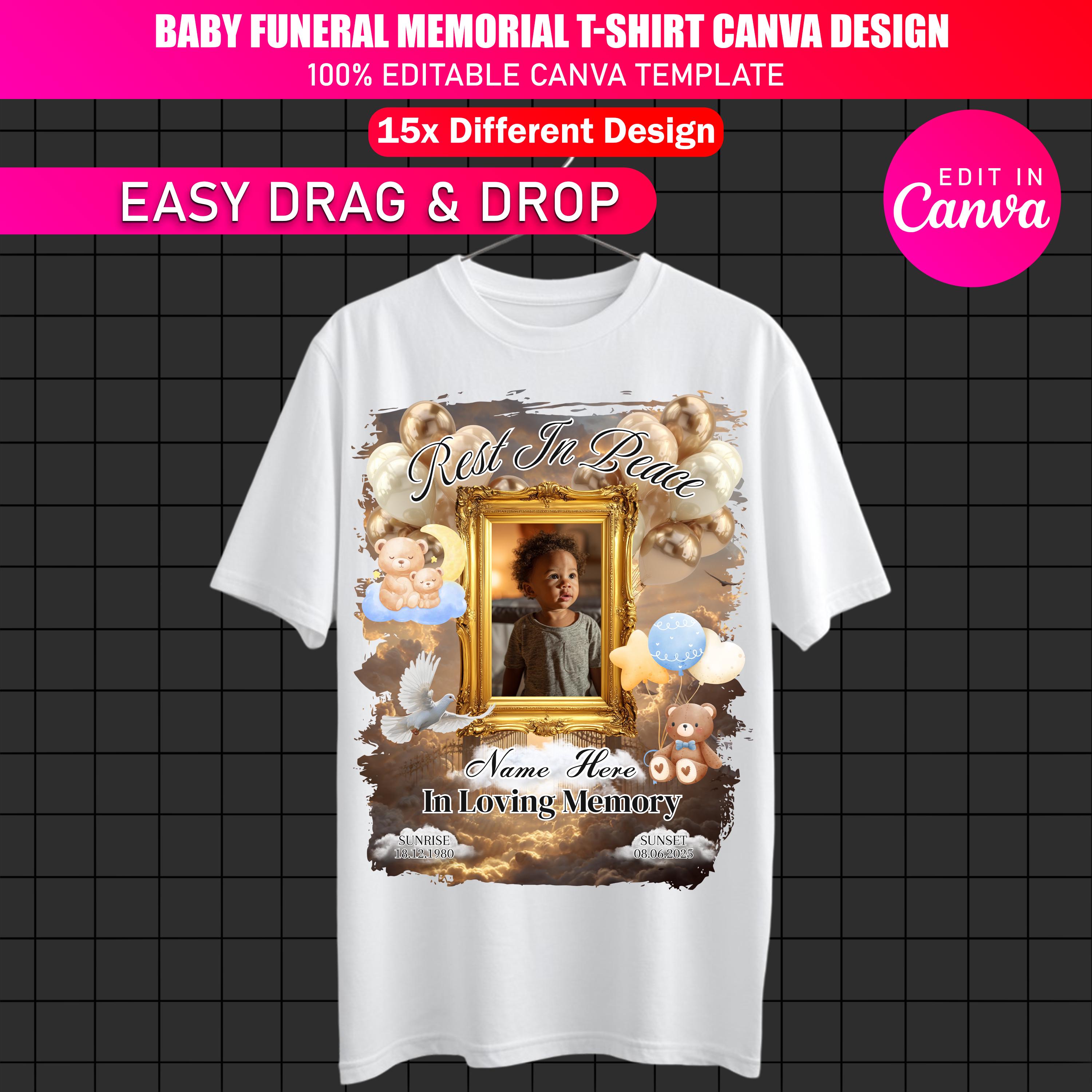 15x Baby Funeral Memorial Canva Design Bundle | in Loving Memory T ...