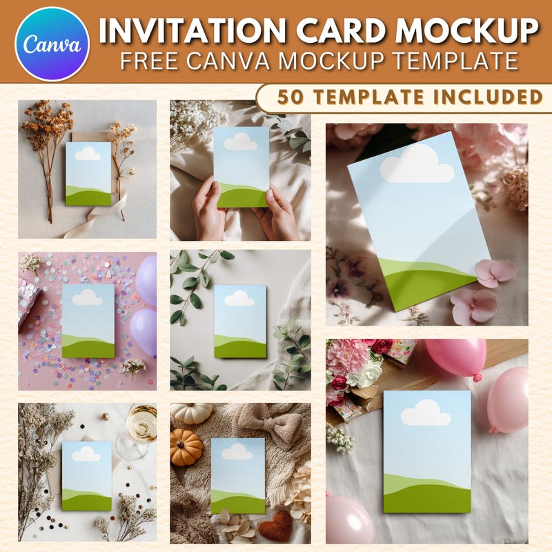 Card Mock up Invitation - Etsy