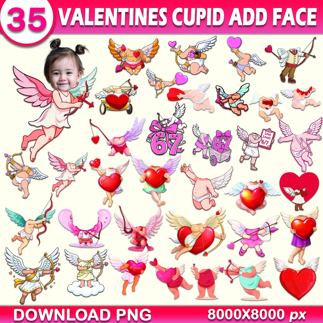 35x Cupid Add Face Valentine's Craft | Cut and Paste for Kids ...