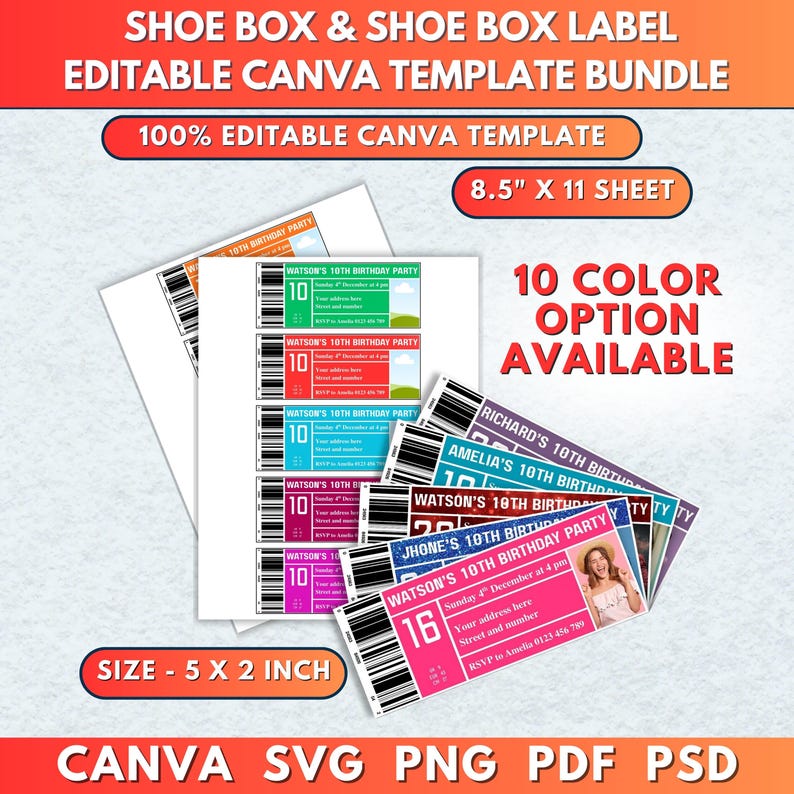 5x Shoe Box Template Bundle | Sneaker Box SVG PNG | Mini Shoe Box ...