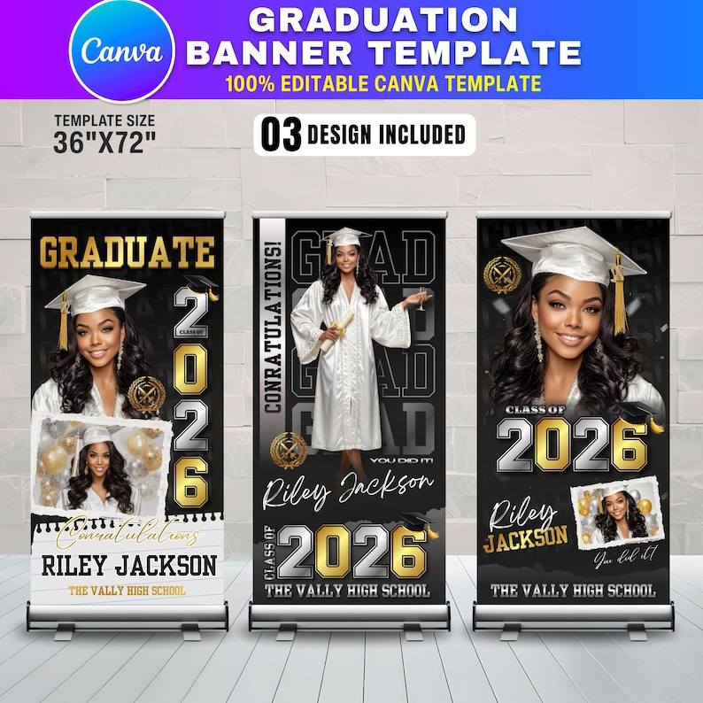 03x Graduation Retractable Banner Bundle | Class of 2026 Elite ...