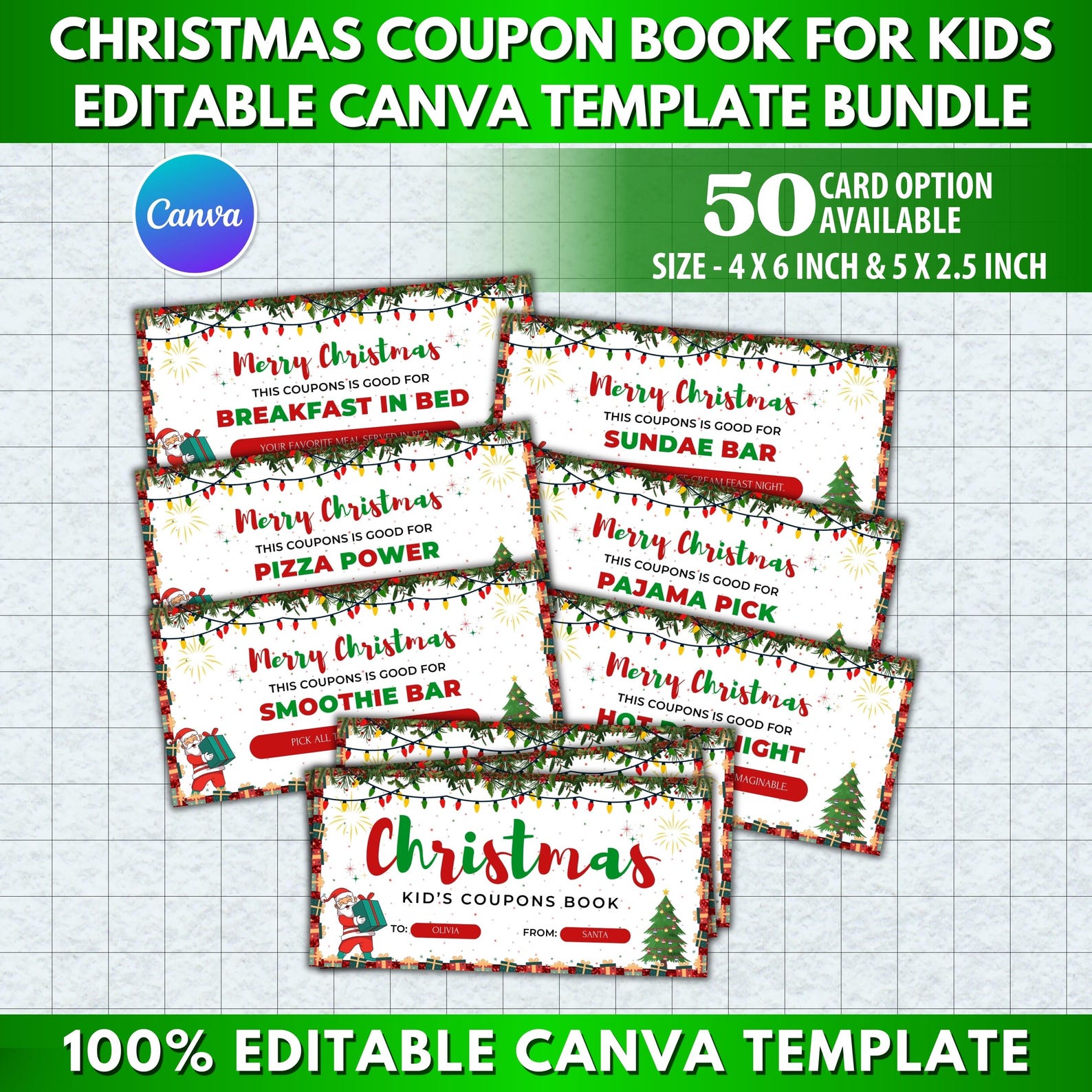 Personalized Coupon Book for Kids | Canva Christmas Voucher for Him or ...