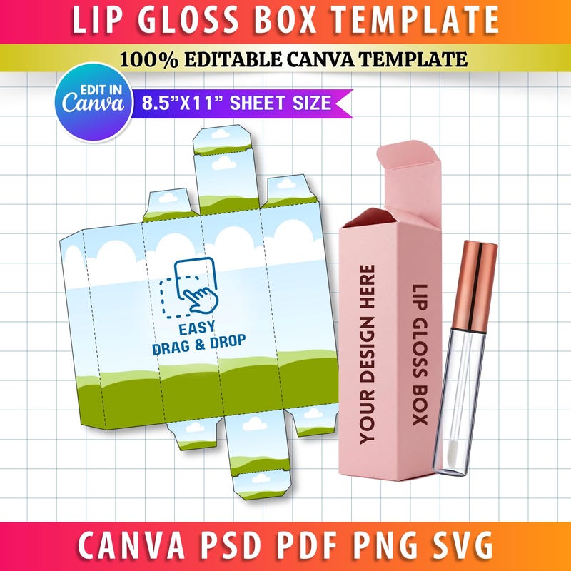 Custom Lip Gloss and Box - Etsy