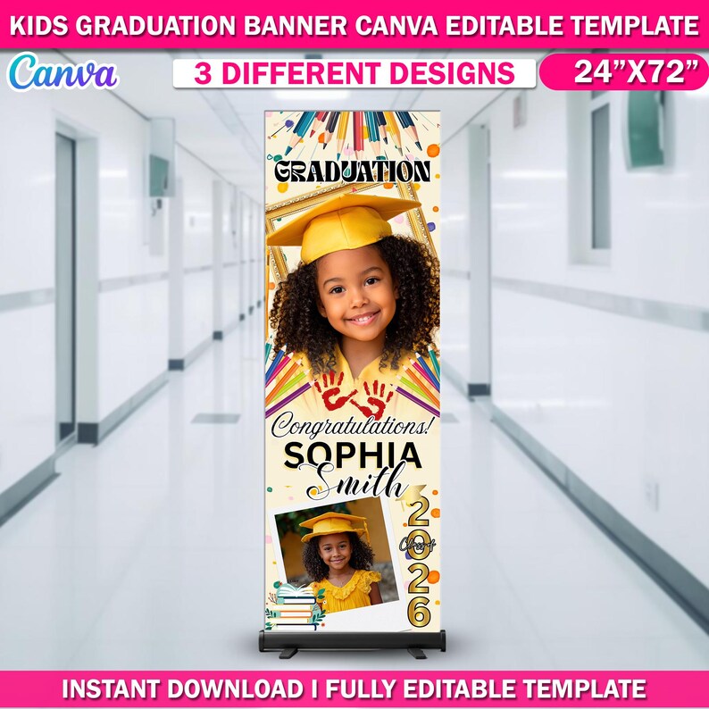 3x Kids Graduation Banner Bundle | Class of 2026 Junior Edition ...