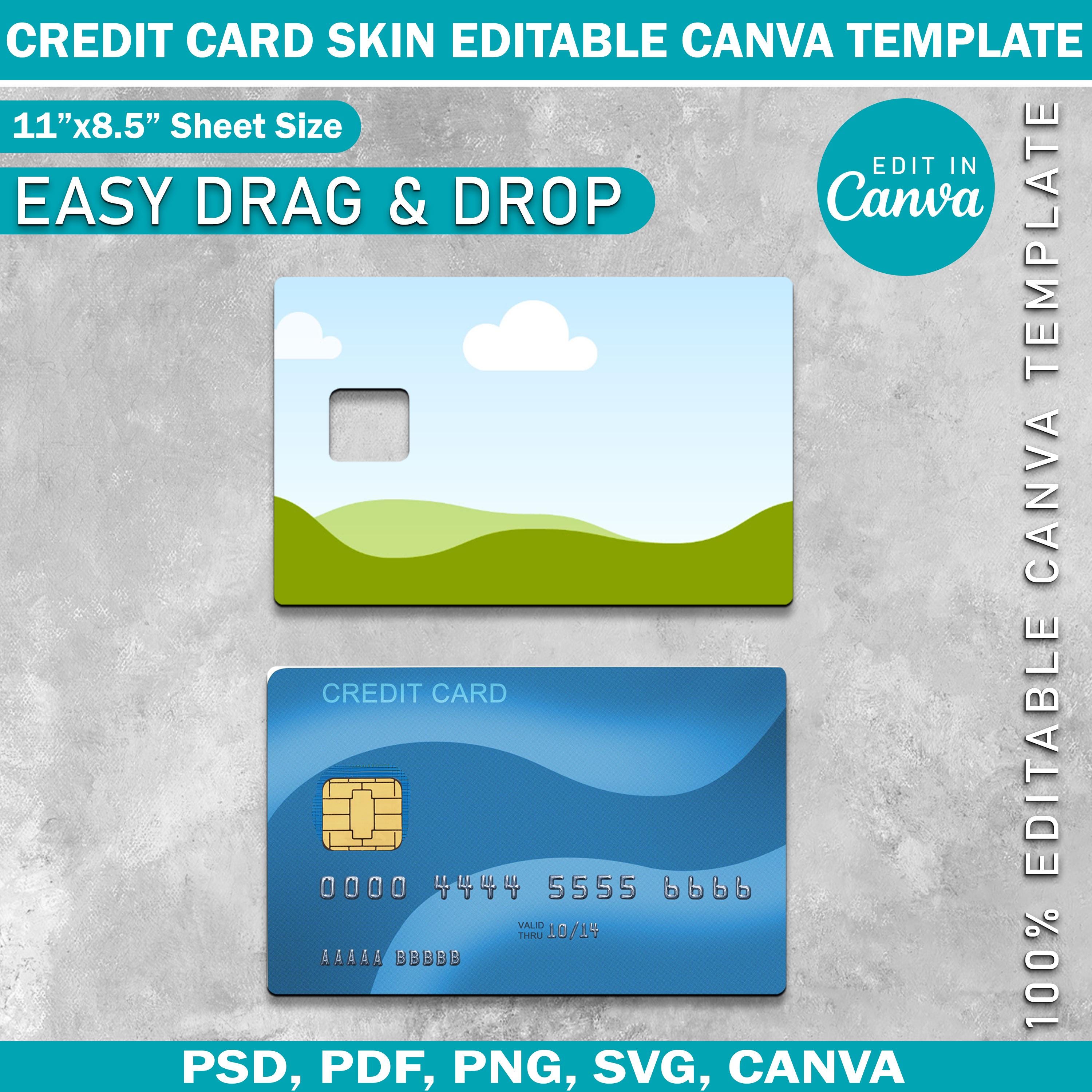 Credit Card Skin Canva Template | Editable Debit Card Cover SVG | DIY ...