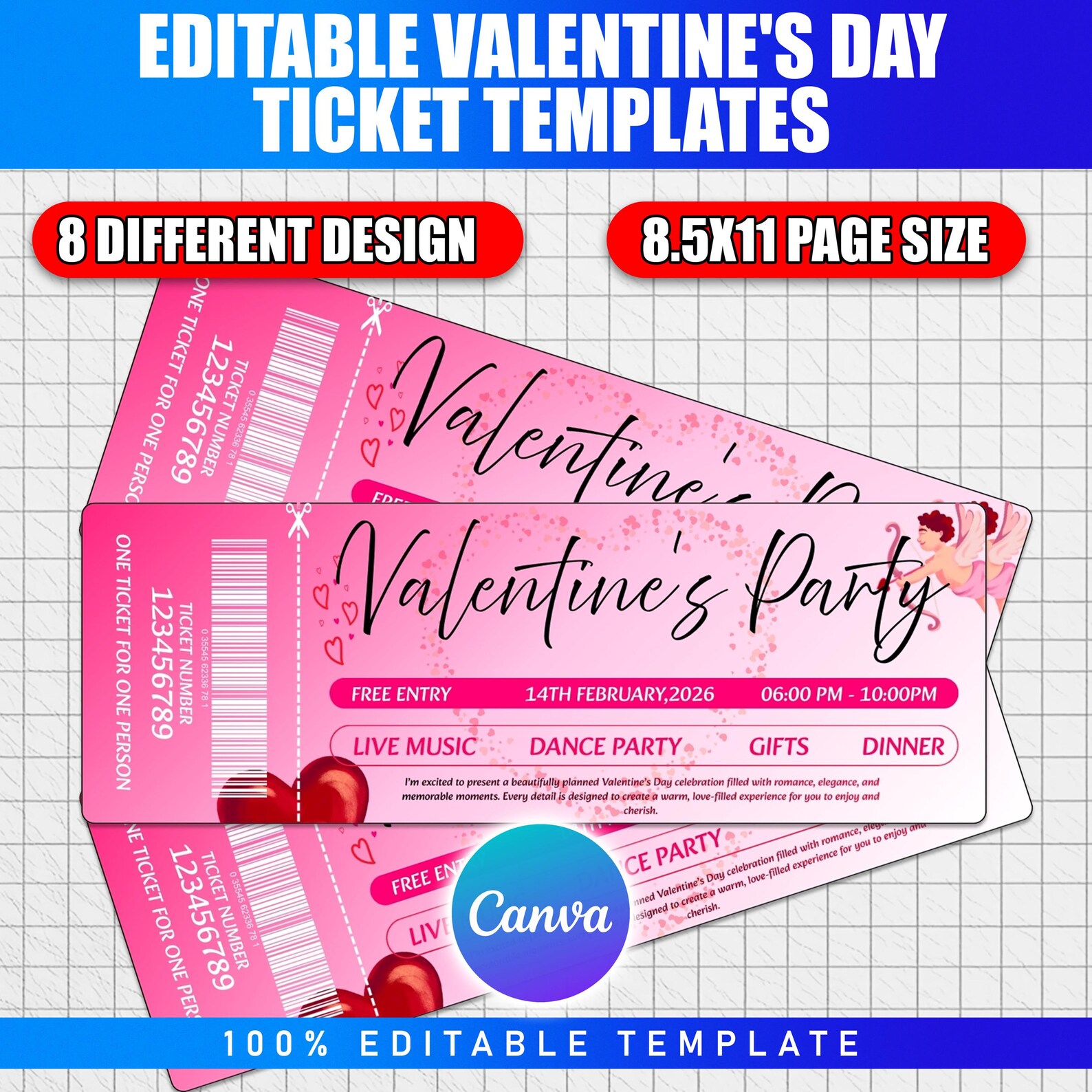 Editable Valentine's Day Ticket Templates | Printable Surprise Event ...
