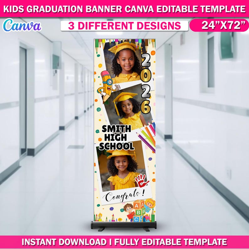 3x Kids Graduation Banner Bundle | Class of 2026 Junior Edition ...