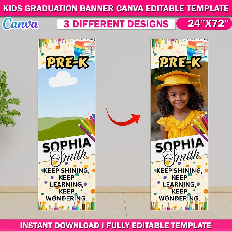 3x Kids Graduation Banner Bundle | Class of 2026 Junior Edition ...