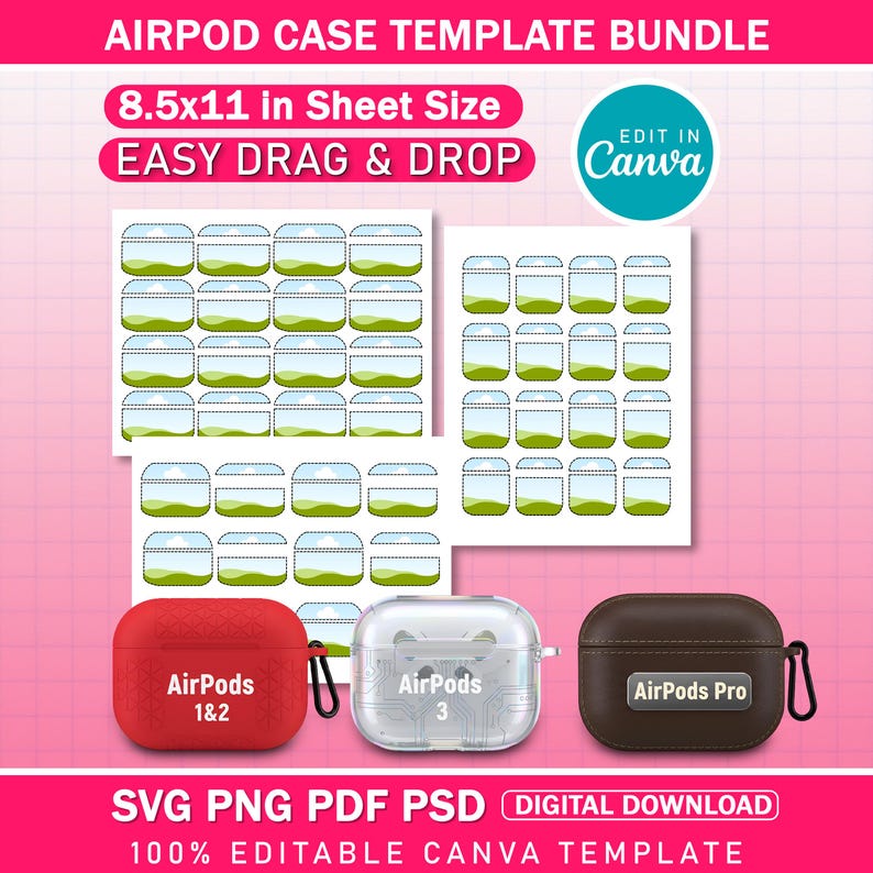 AirPod Case Sublimation Template Bundle | Phone Case Template | AirPod ...