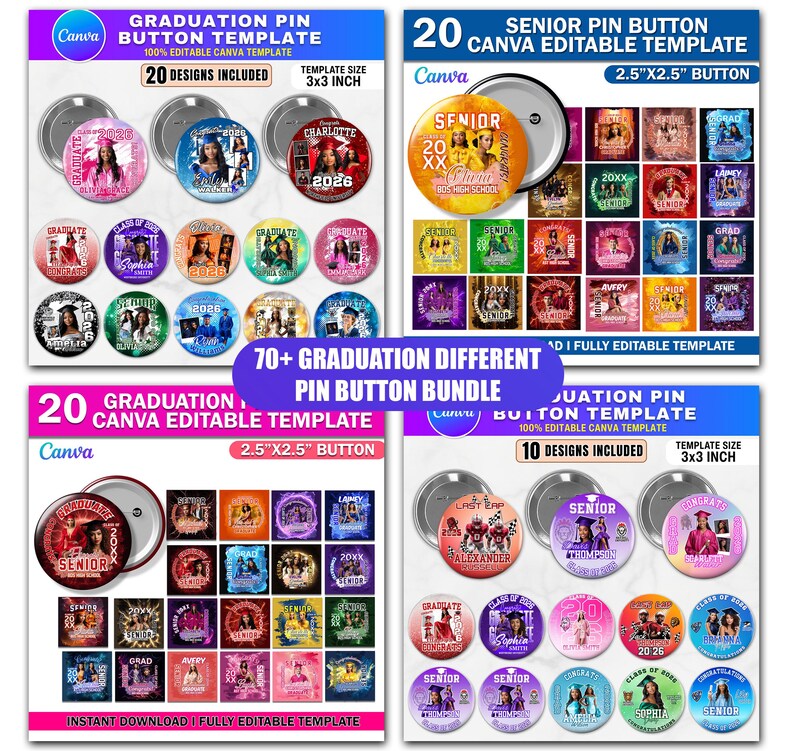 Graduation Mega Bundle Canva Templates, Class of 2026 Grad Kit, Stole ...