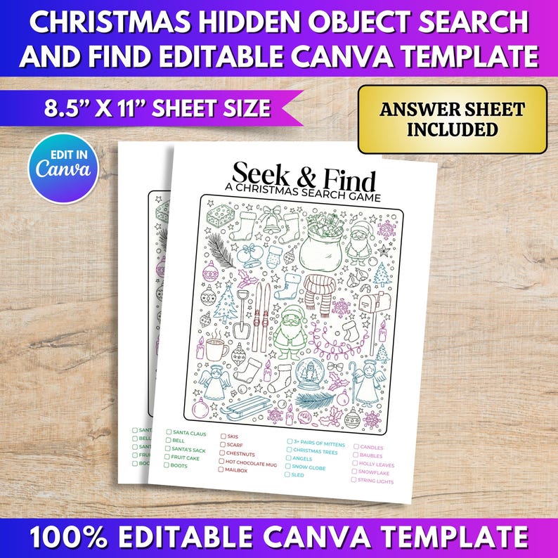Christmas Hidden Object Search and Find | Printable Activity Page ...