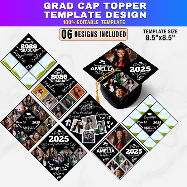 Graduation Cap Photo Collage - Etsy