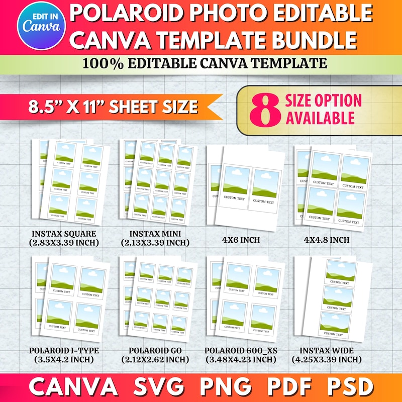 Canva Instax Template - Etsy