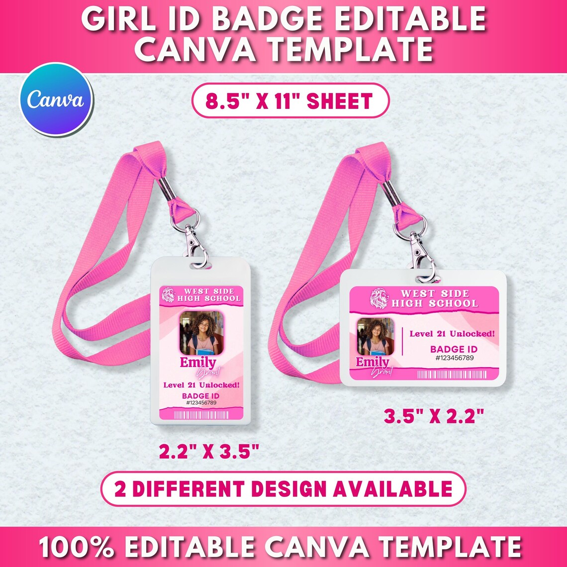2x Mean Girl ID Badge Canva Templates | Birthday Party Favor ID ...