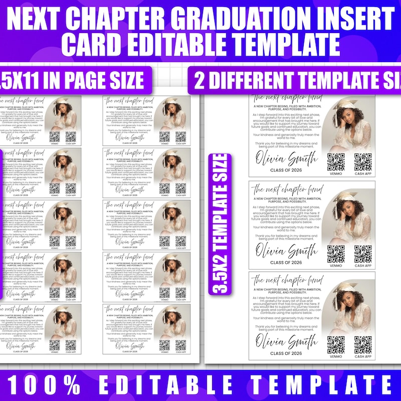 Graduation Venmo Insert - Etsy