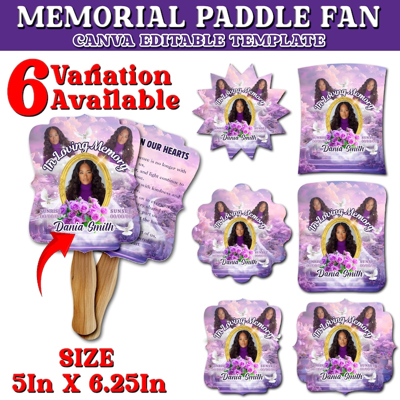 Memory Fans Template - Etsy