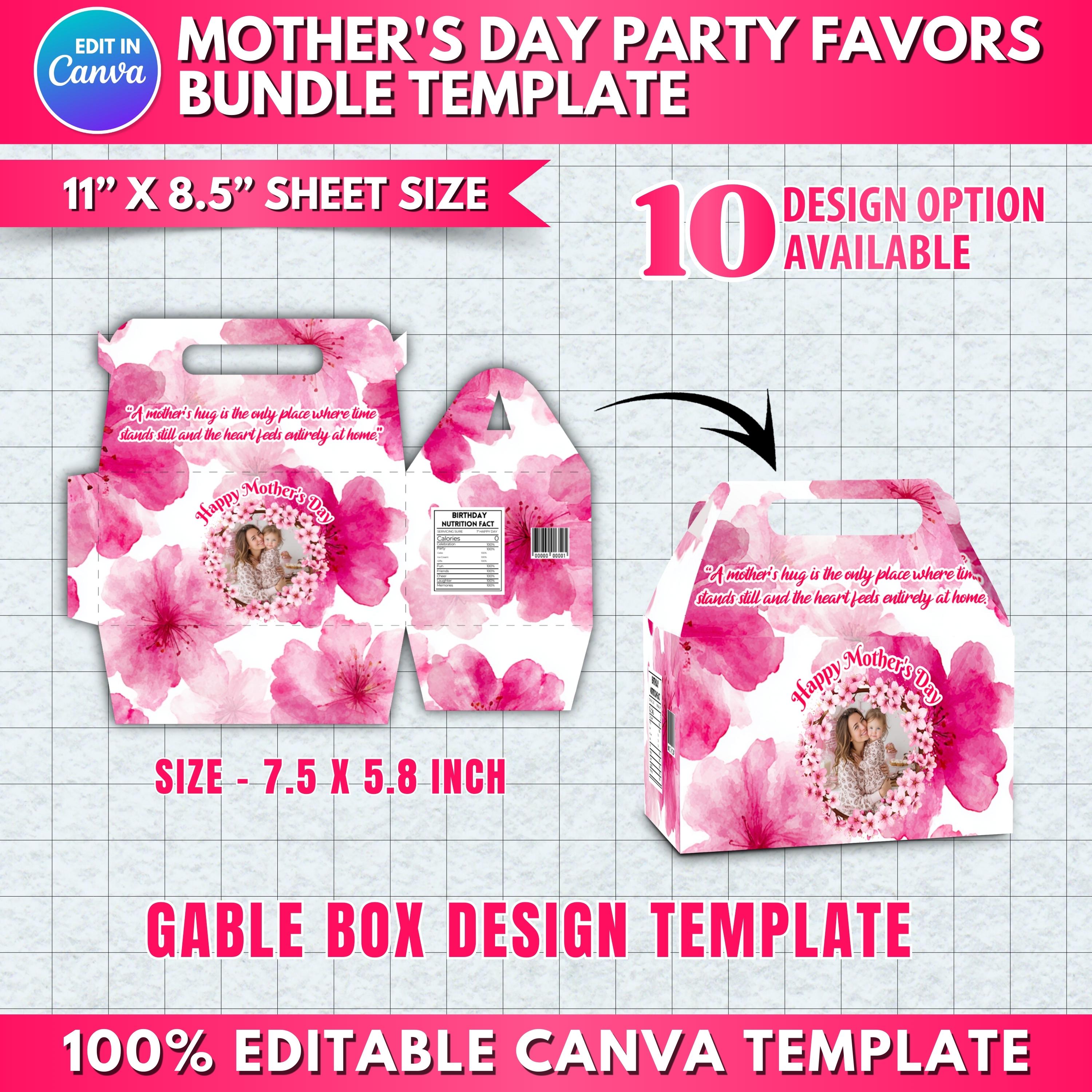 10x Mother's Day Party Favor Bundle | Floral Mom Celebration Kit ...