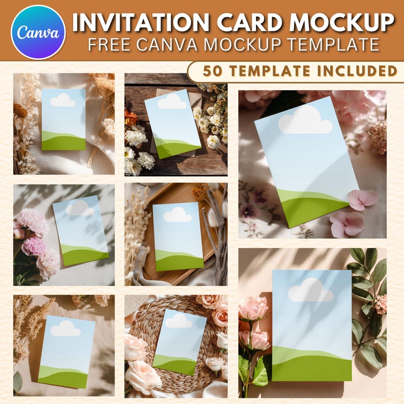 Framed Invitation Mock Up - Etsy